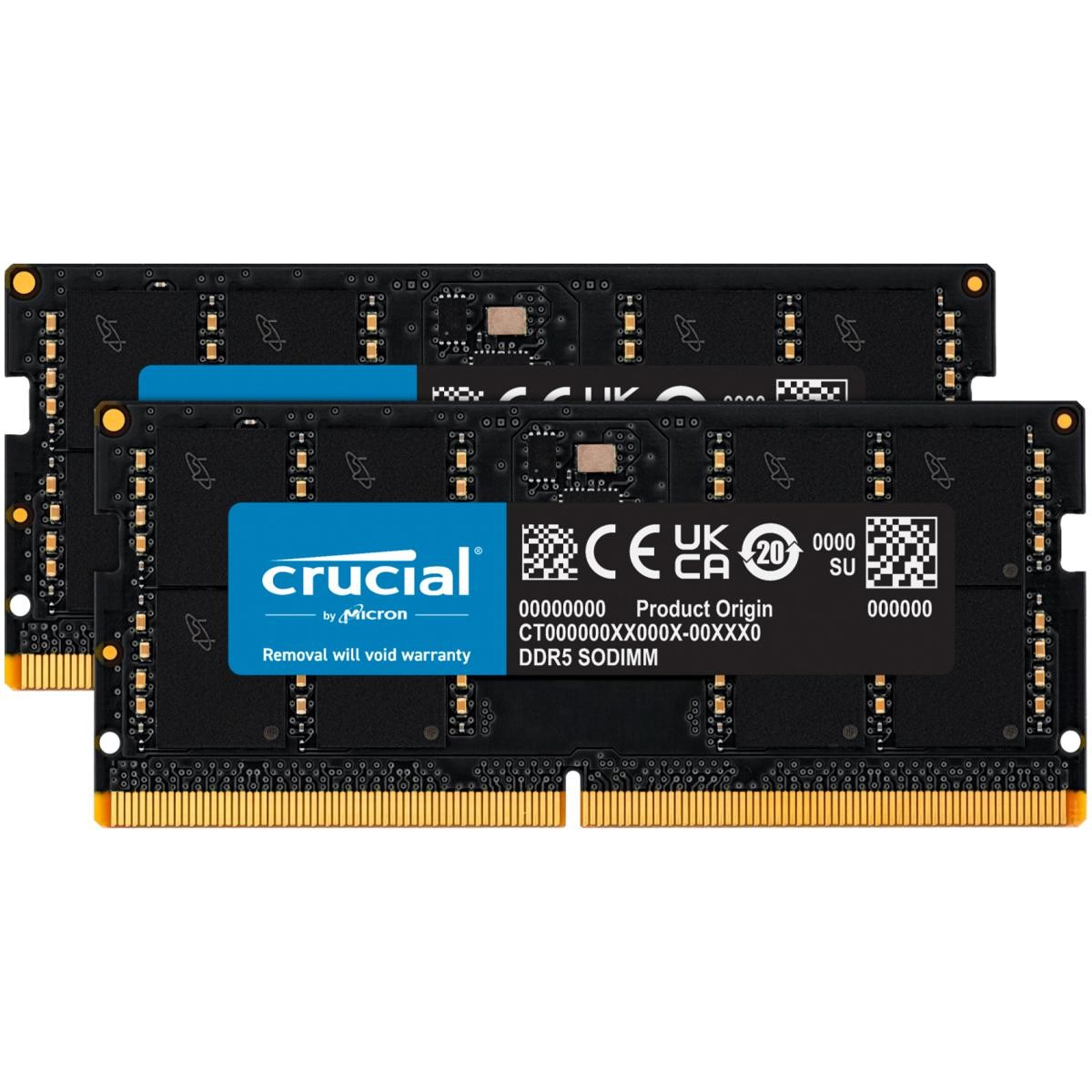 Crucial 32GB (2x16GB) DDR5 4800MT/s CL40 SODIMM Memory Module Kit Best ...