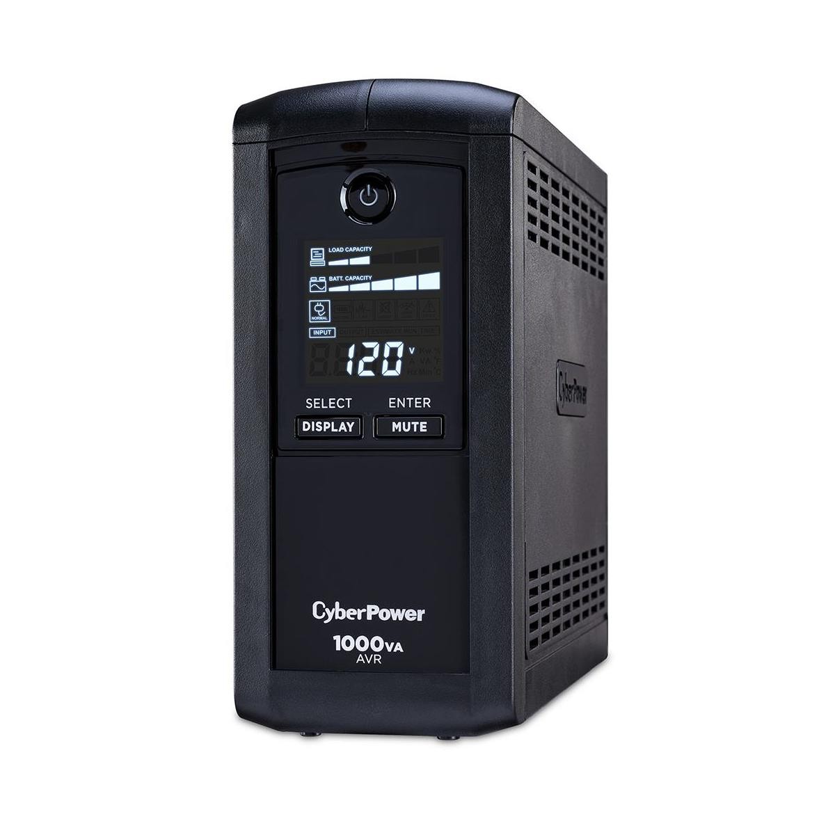 CyberPower CP1000AVRLCD Intelligent LCD Series Computer Battery Backup ...