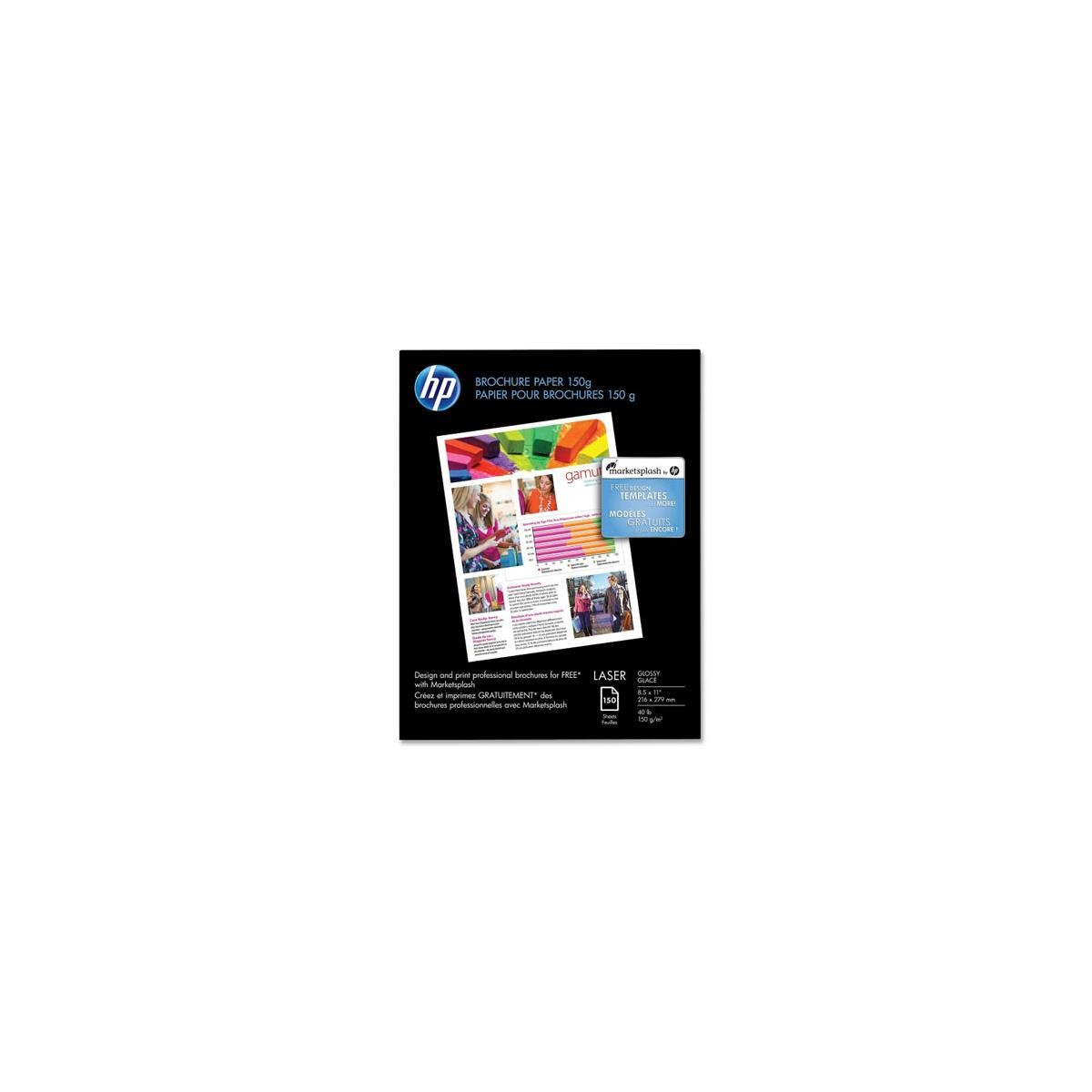 HP Glossy, Dual Sided Brochure & Flyer laserjet Paper, 5 mil., 8.5x11 ...