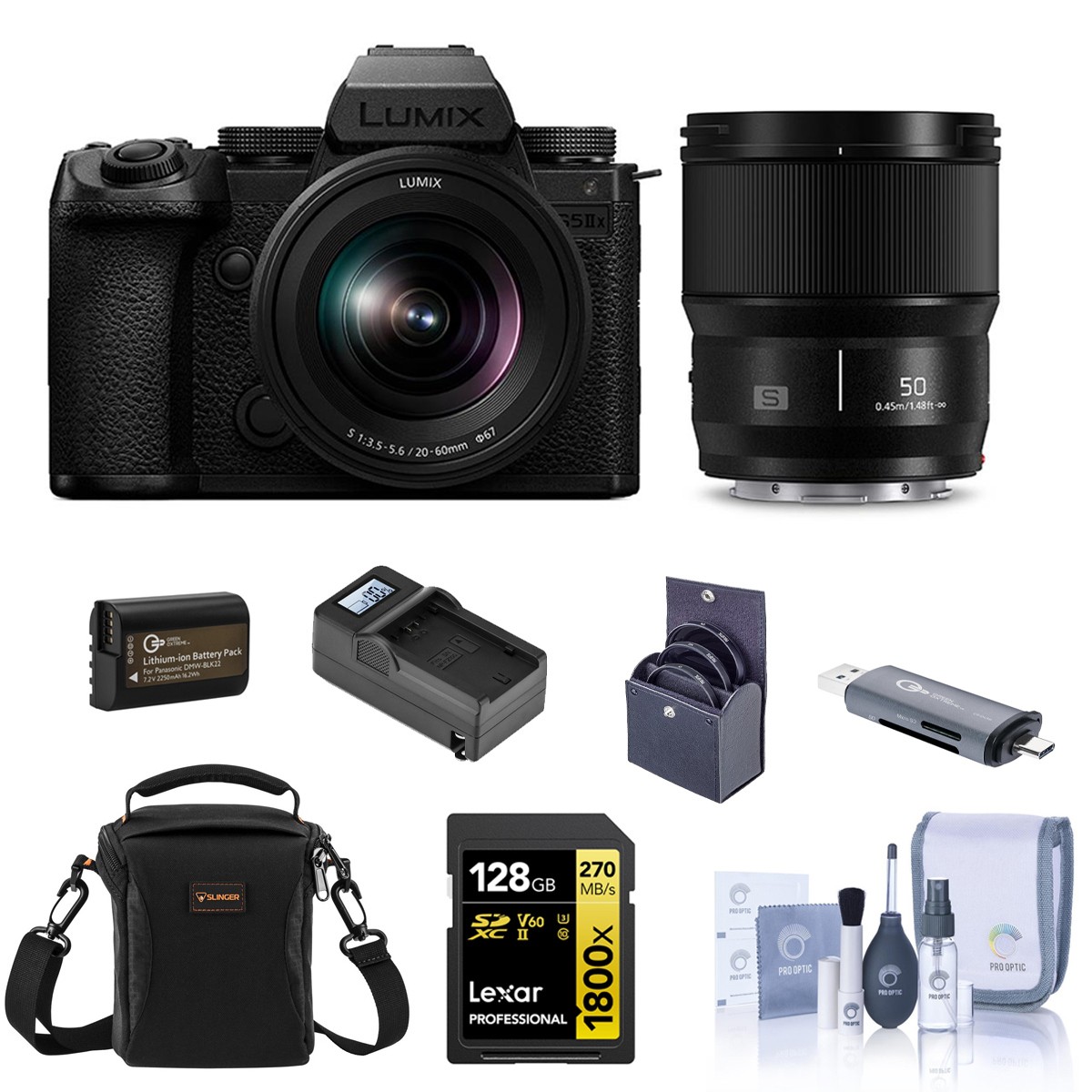 Panasonic LUMIX S5IIX Mirrorless Camera with 20-60mm f/3.5-5.6 and 50mm ...