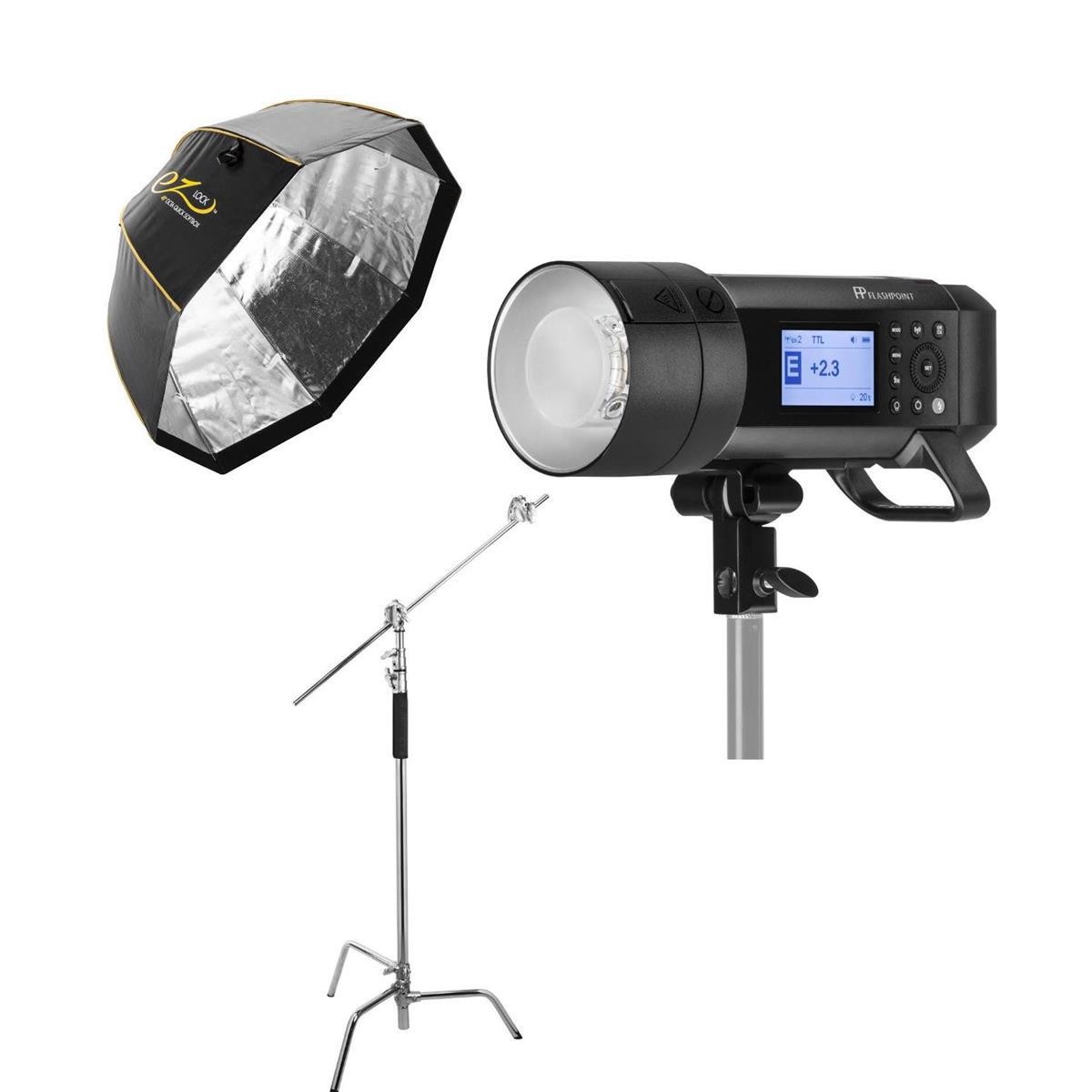 Flashpoint XPLOR 600 PRO TTL + Glow EZ Lock Octa Quick XL Softbox With ...