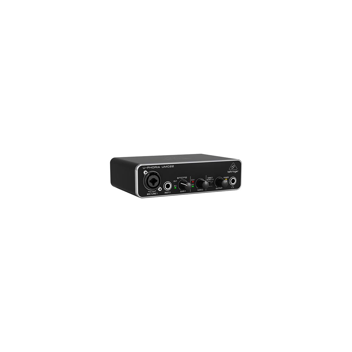 Behringer U-Phoria UMC 22 Audiophile 2x2 USB Audio Interface with MIDAS ...