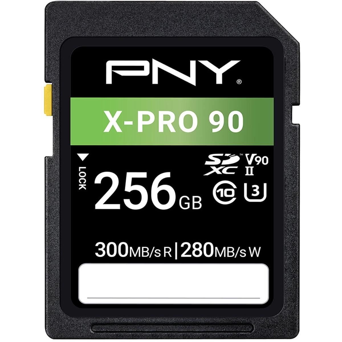 PNY Technologies X-PRO 90 256GB Class 10 U3 V90 UHS-II SDXC Flash ...