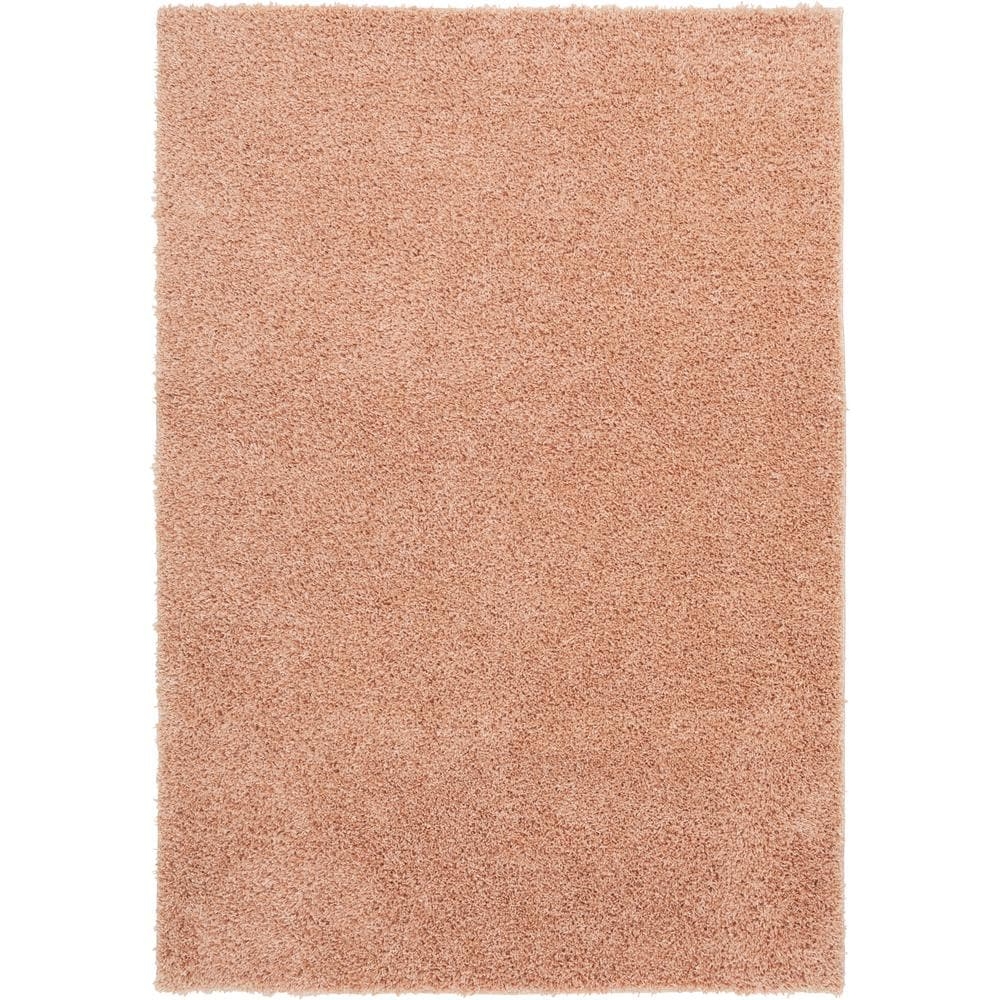 Blush Shag 5 ft. x 7 ft. Solid Polypropylene Area Rug Deals and Price ...
