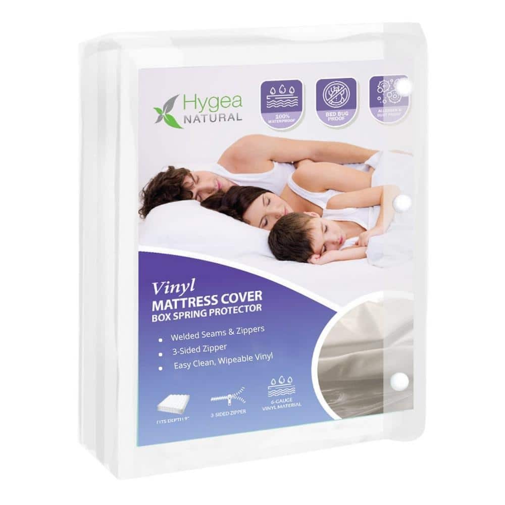 Hygea Natural 6 Gauge Vinyl Zippered Bed Bug Box spring/Mattress ...
