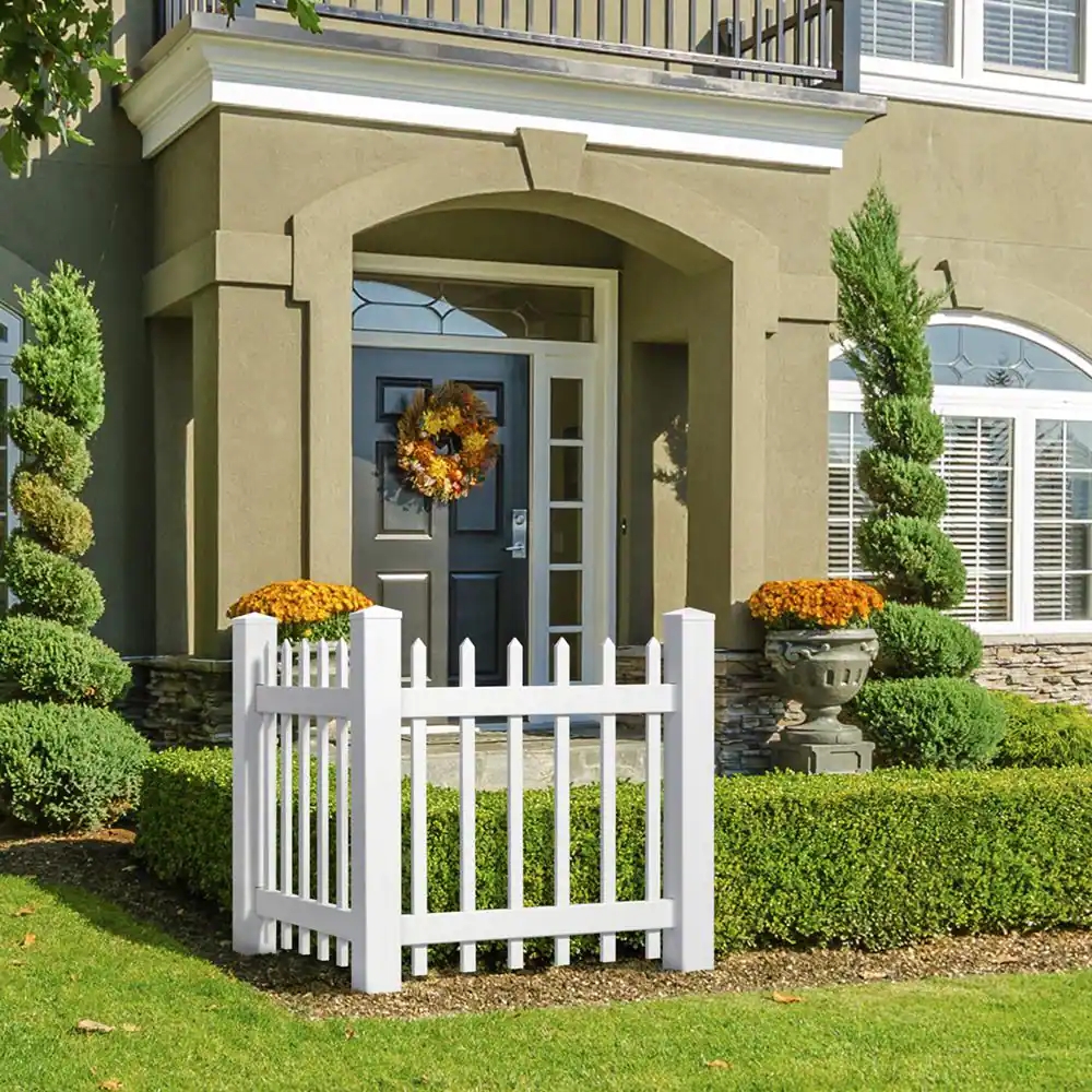 Chelsea 3 ft. x 3 ft. White Vinyl Spaced Picket Accent Fence Panel Best ...
