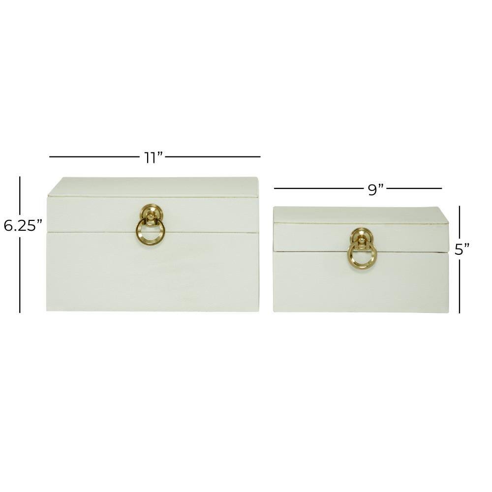 White Metal Glam Decorative Box (Set of 2) Best Deals and Price History ...