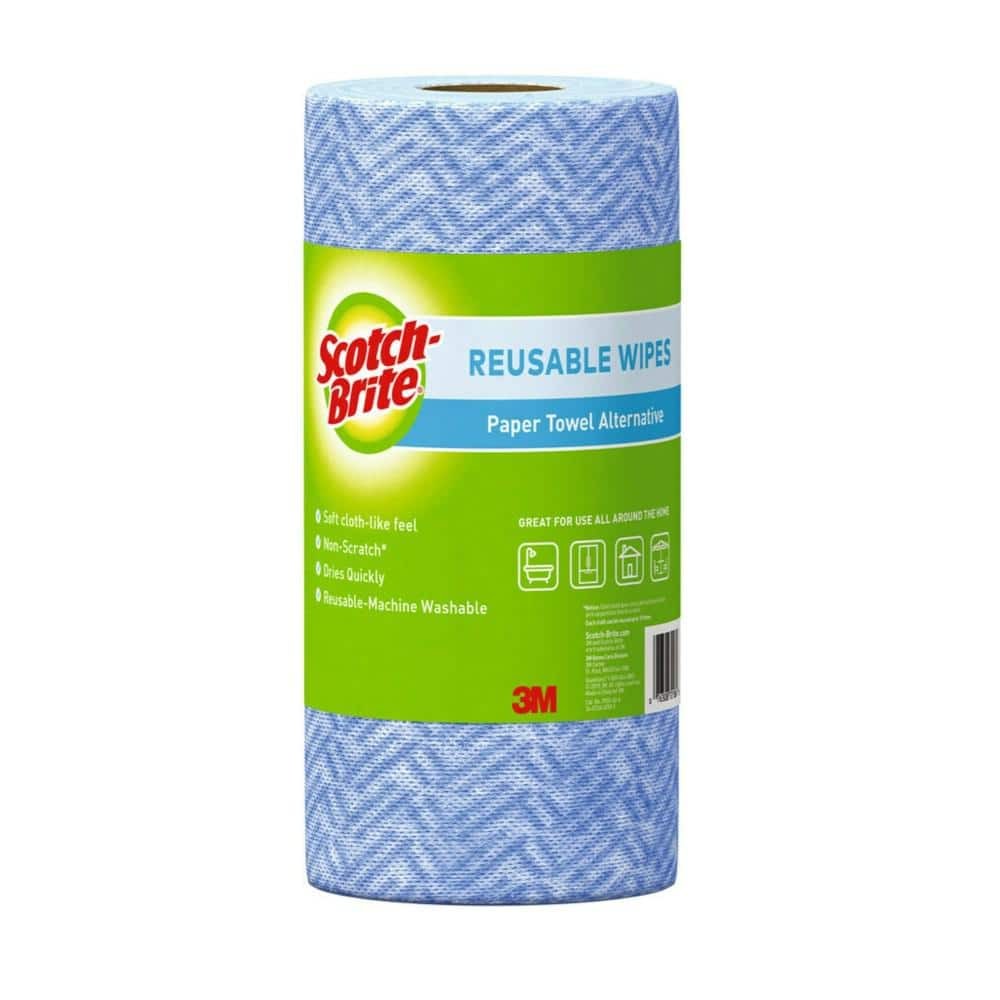 Blue Multi-Use Reusable Cloth Wipes (40 Perforated Cloths Per Roll ...