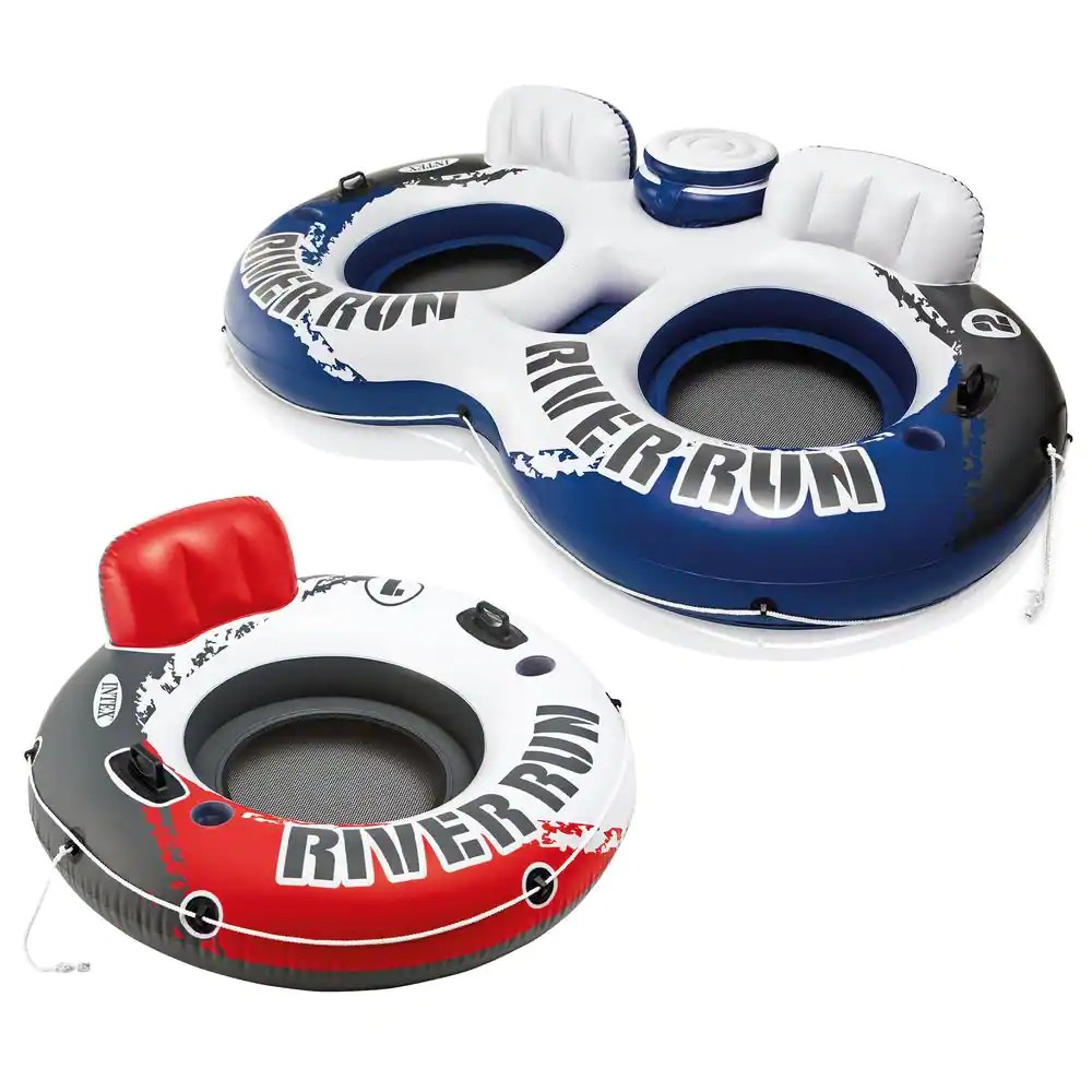 River Run Vinyl Inflatable Floating Tube and River Run II 2-Person ...
