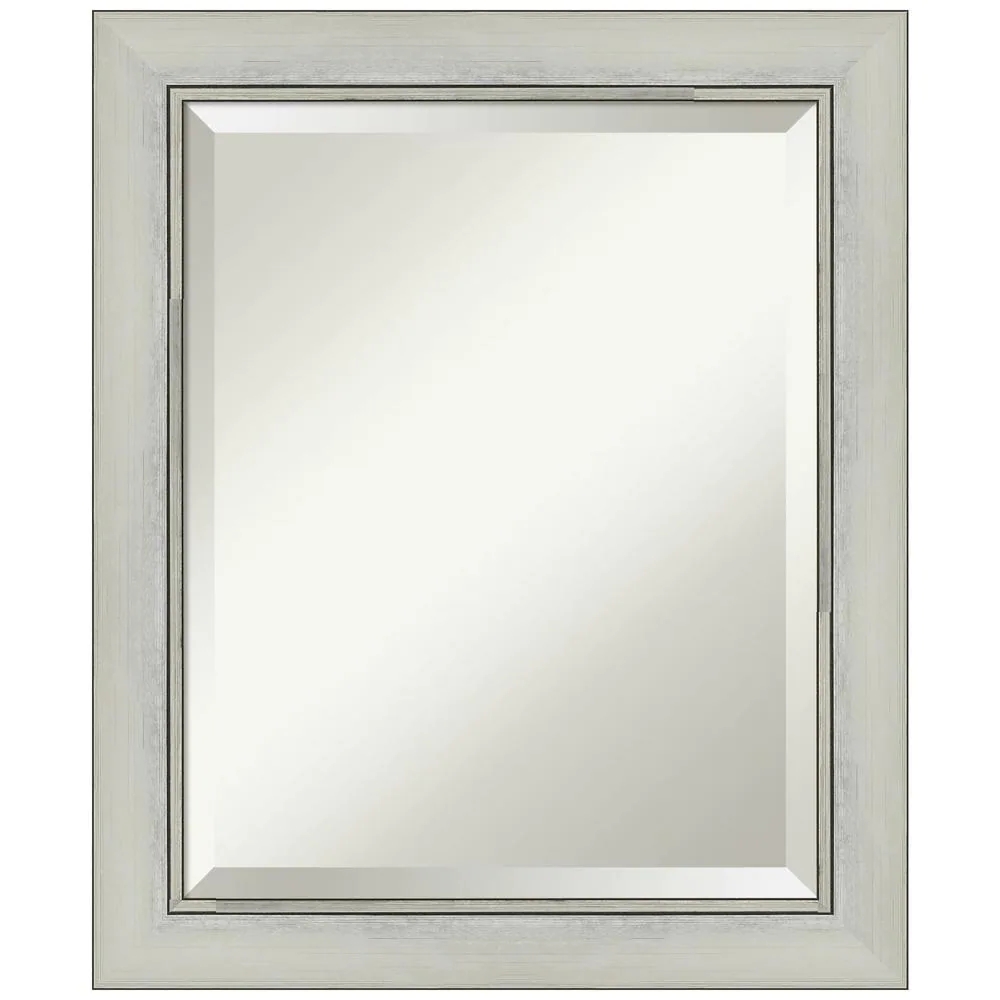 Medium Rectangle Flair Silver Beveled Glass Modern Mirror (24 in. H x ...