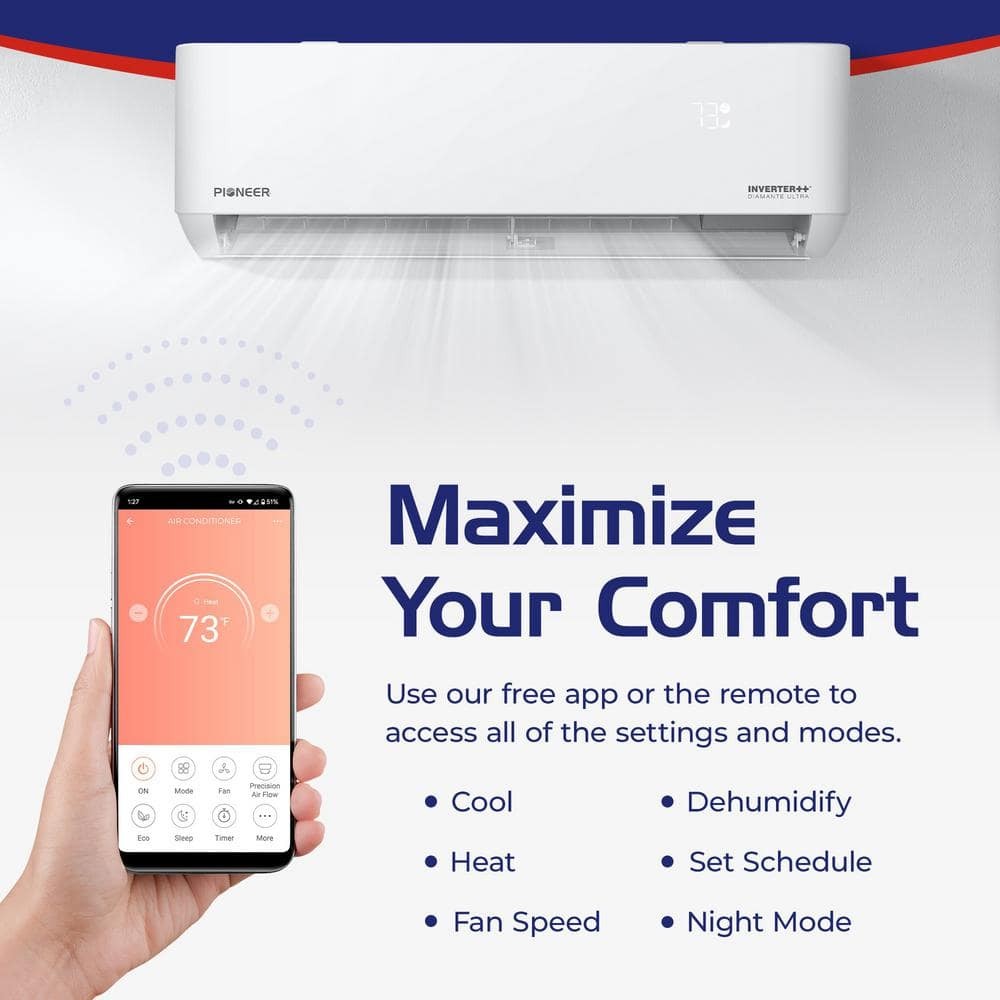 Low Ambient 12 000 Btu 1 Ton 23 Seer Wi Fi Ductless Mini Split Inverter