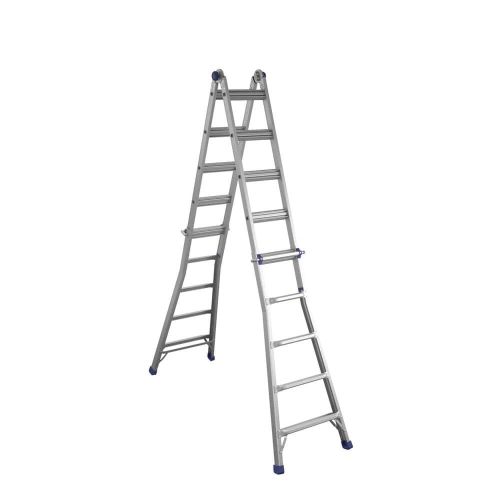 22 Ft Reach Height Aluminum Multi Position Ladder 300 Lbs Load 22-ft-reach-height-aluminum-multi-position-ladder-300-lbs-load