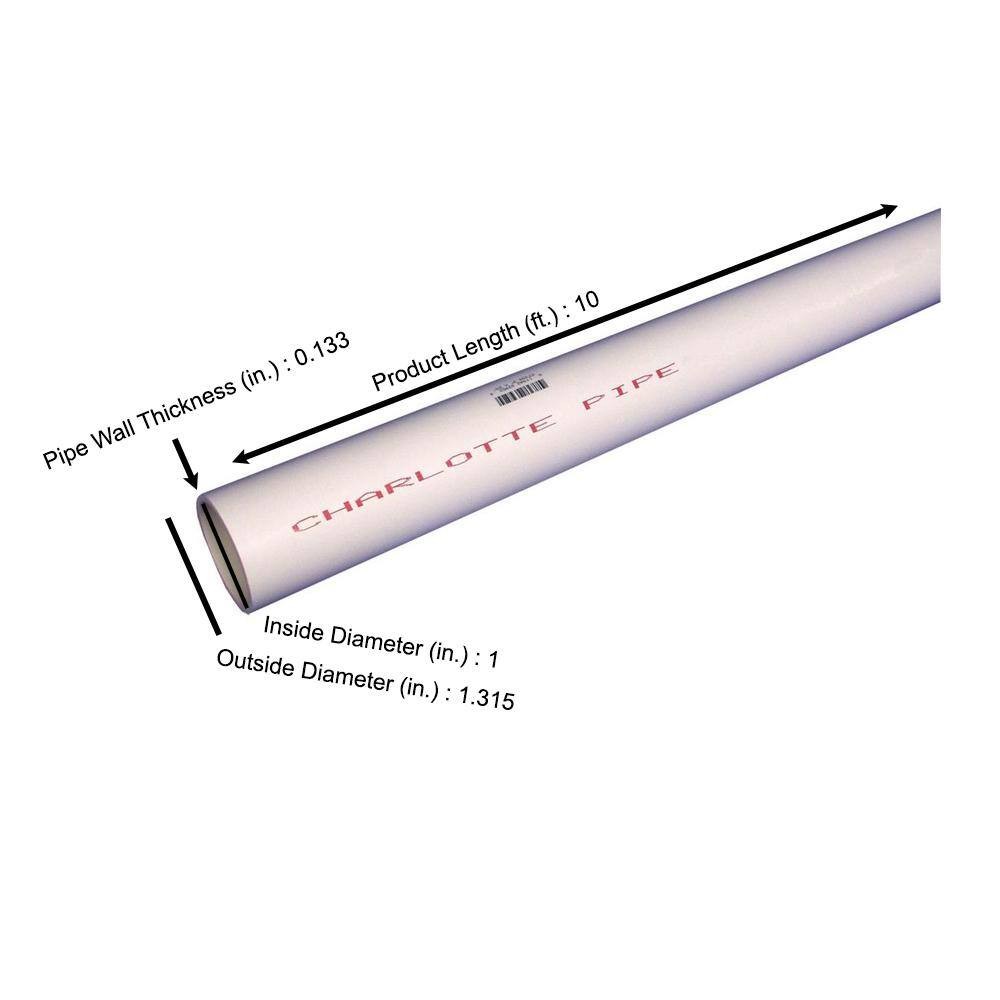 1 in. x 10 ft. PVC Schedule 40 Tubing DWV Pipe Best Deals and Price ...