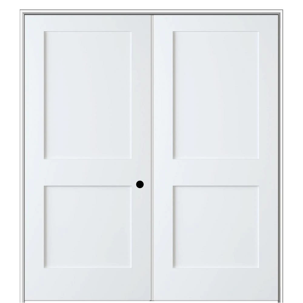 Shaker Flat Panel 72 in. x 80 in. Left Hand Active Solid Core Primed ...