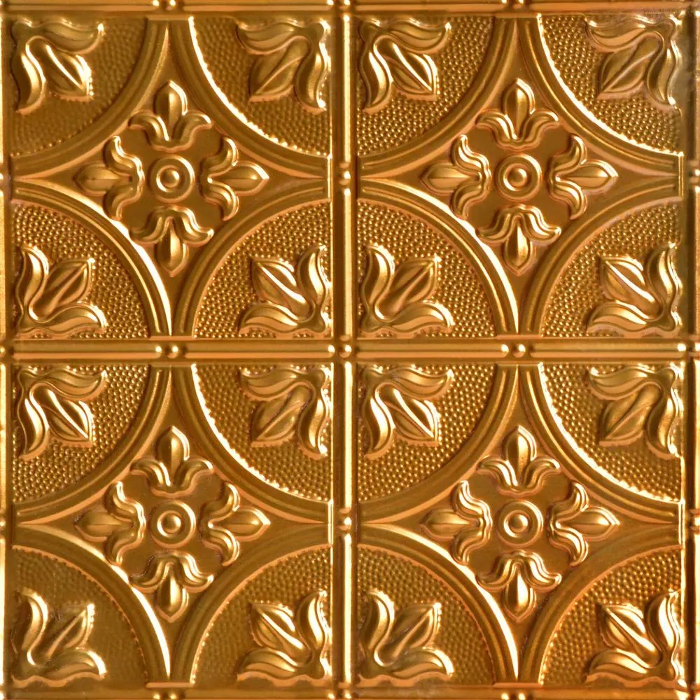 Tiptoe Lincoln Copper 2 ft. x 2 ft. Decorative Lay-in Tin Ceiling Tile ...