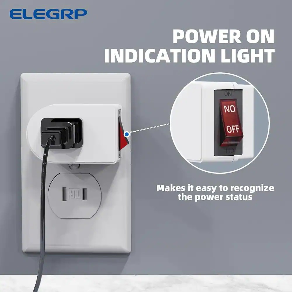 ELEGRP 15 Amp 125-Volt 2 Prong Grounded Single Outlet Adapter Plug with ...