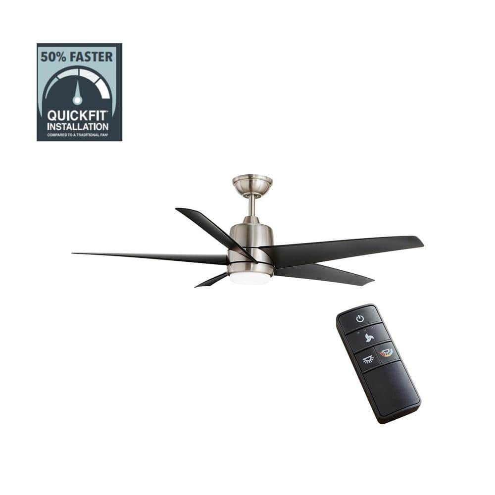 Mena 54 in. White Color Changing Integrated LED Indoor/Outdoor Brushed ...