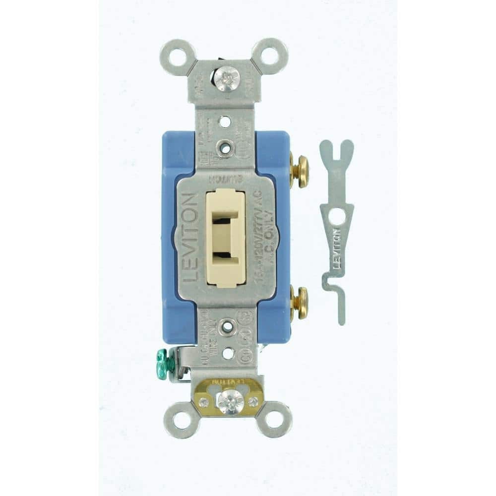 15 Amp Industrial Grade Heavy Duty Single-Pole Locking Switch, Ivory ...