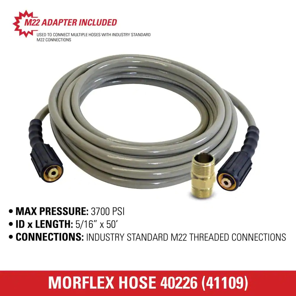 MorFlex 5/16 in. x 50 ft. Replacement/Extension Hose with M22 ...