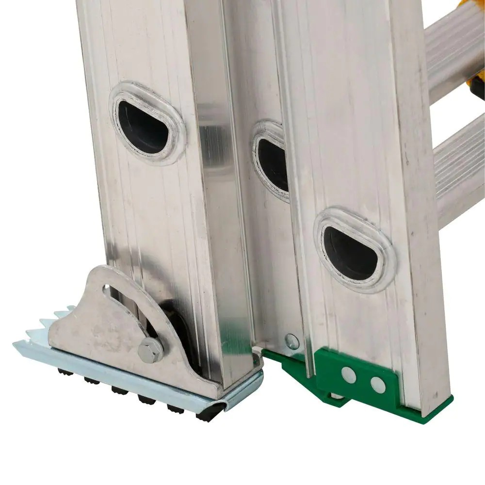 24 ft. Aluminum 3 Section Compact Extension Ladder with 225 lbs. Load ...