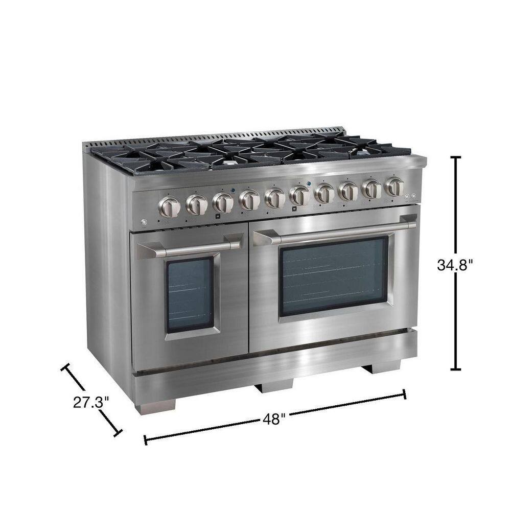 48 in. 8-Burners Freestanding Gas Range and Convection Oven in ...