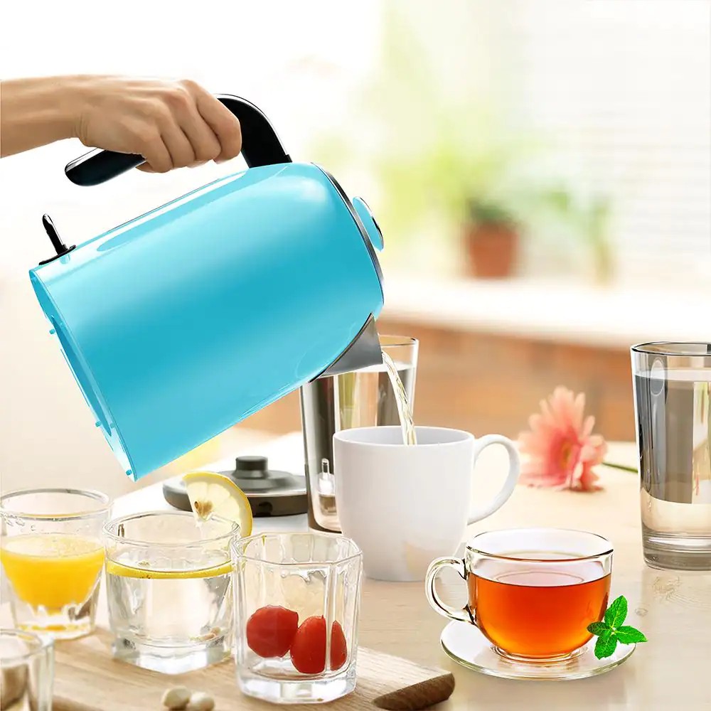 Galanz 8-Cup Retro Blue Corded Electric Kettle with Auto Shut Off Best ...