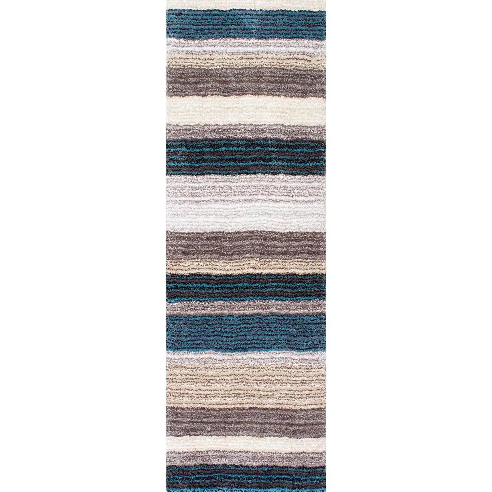 Drey Ombre Shag Blue Multi 3 ft. x 6 ft. Runner Rug Deals and Price ...