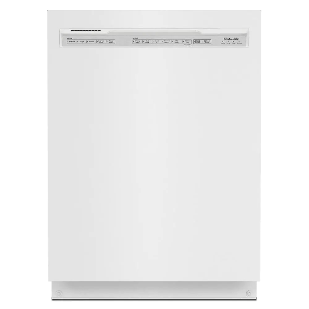 KitchenAid 24 in. White Front Control Tall Tub Dishwasher with ...