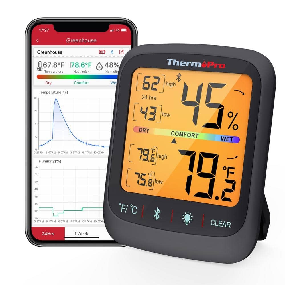 Mejores ofertas e historial de precios de ThermoPro Bluetooth Hygrometer Thermometer, 260FT ...