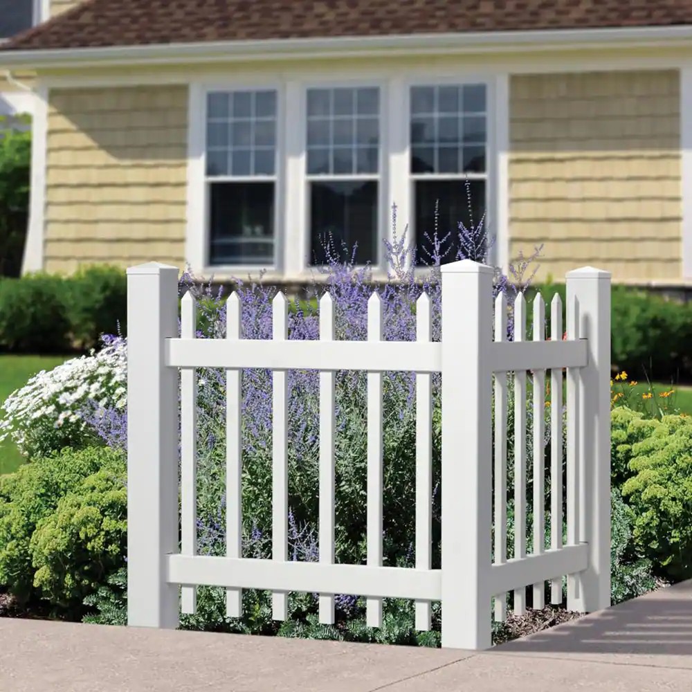 Chelsea 3 ft. x 3 ft. White Vinyl Spaced Picket Accent Fence Panel Best ...