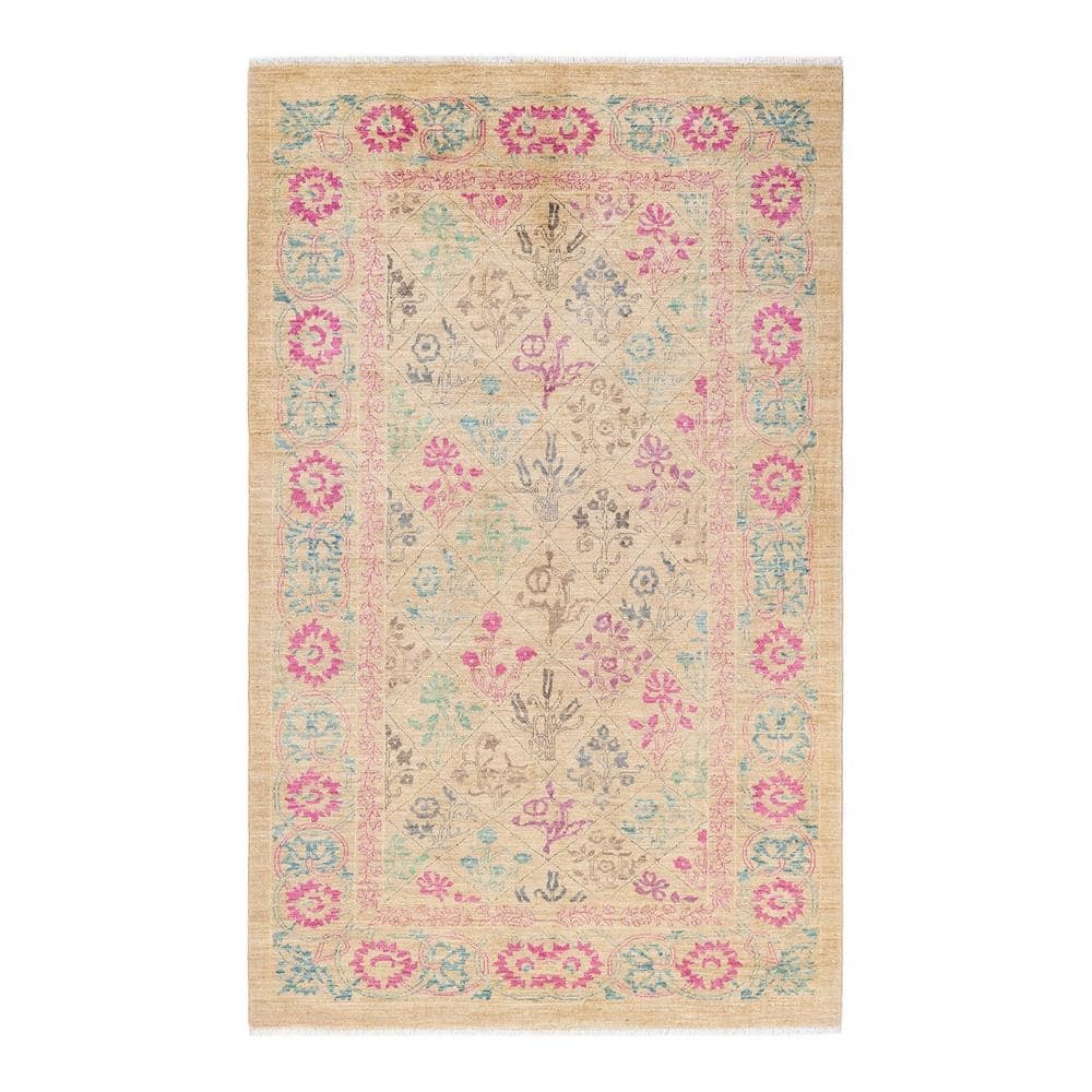 Solo Rugs Eclectic One of a Kind Contemporary Ivory 4 Ft 10 In X 8 Ft Solo Rugs Eclectic One of a Kind Contemporary Ivory 4 Ft 10 In X 8 Ft