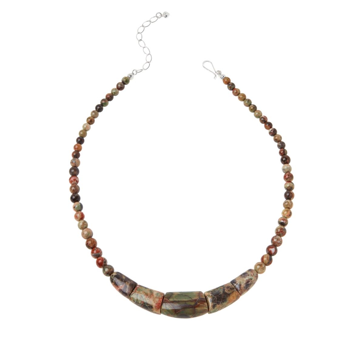 Jay King Sterling Silver Multi-Color Red Cinnabar Stone Necklace Best ...