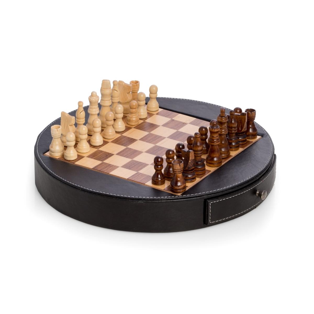 Bey-Berk Leather Trim Wood Surface Chess Set Deals and Price History at ...